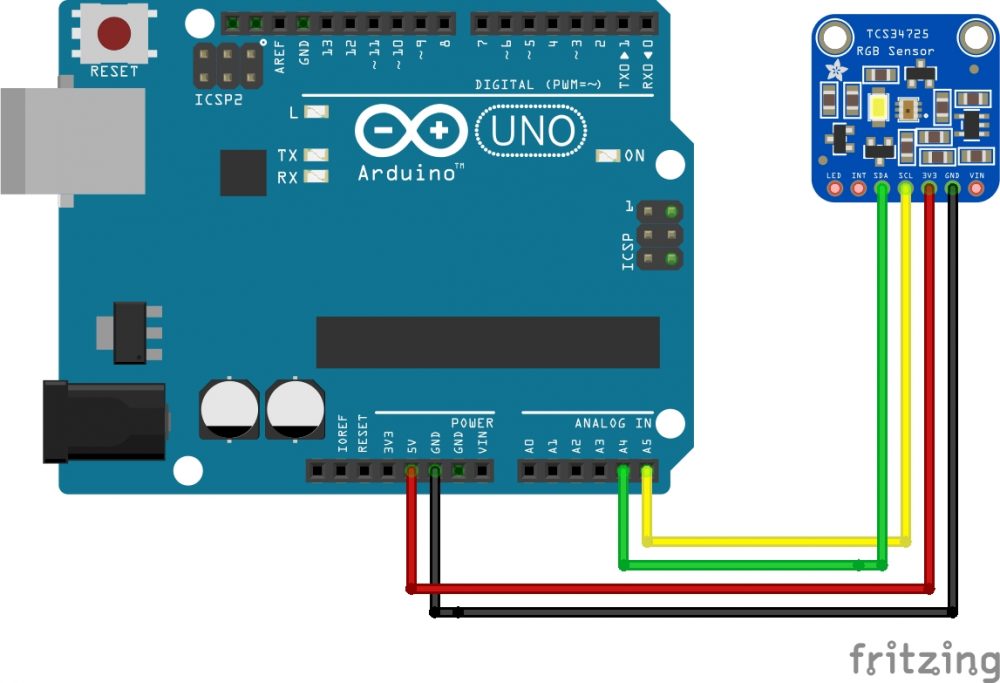 Farbsensor-Modul TCS34725 - Funduino - Kits und Anleitungen für Arduino